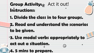 Modal Verbs its meaning and examples of modals | PPTX