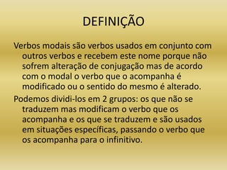 MODAL VERBS, características, usos e funções nas frases | PDF