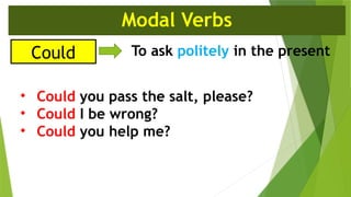 Modal Verbs: examples and extension exercises | PPTX