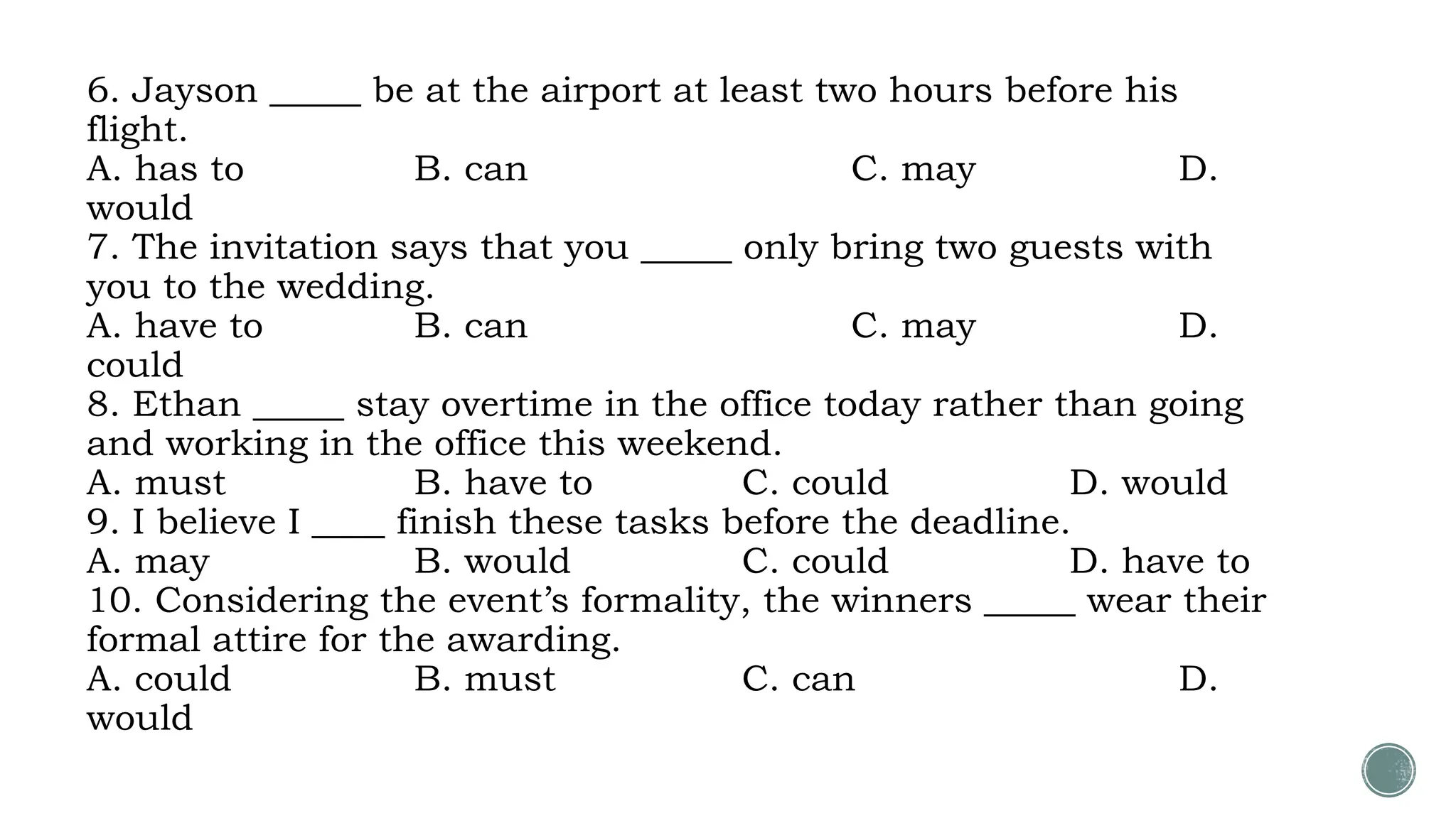 MODAL VERBS present future past usage speculations | PPTX