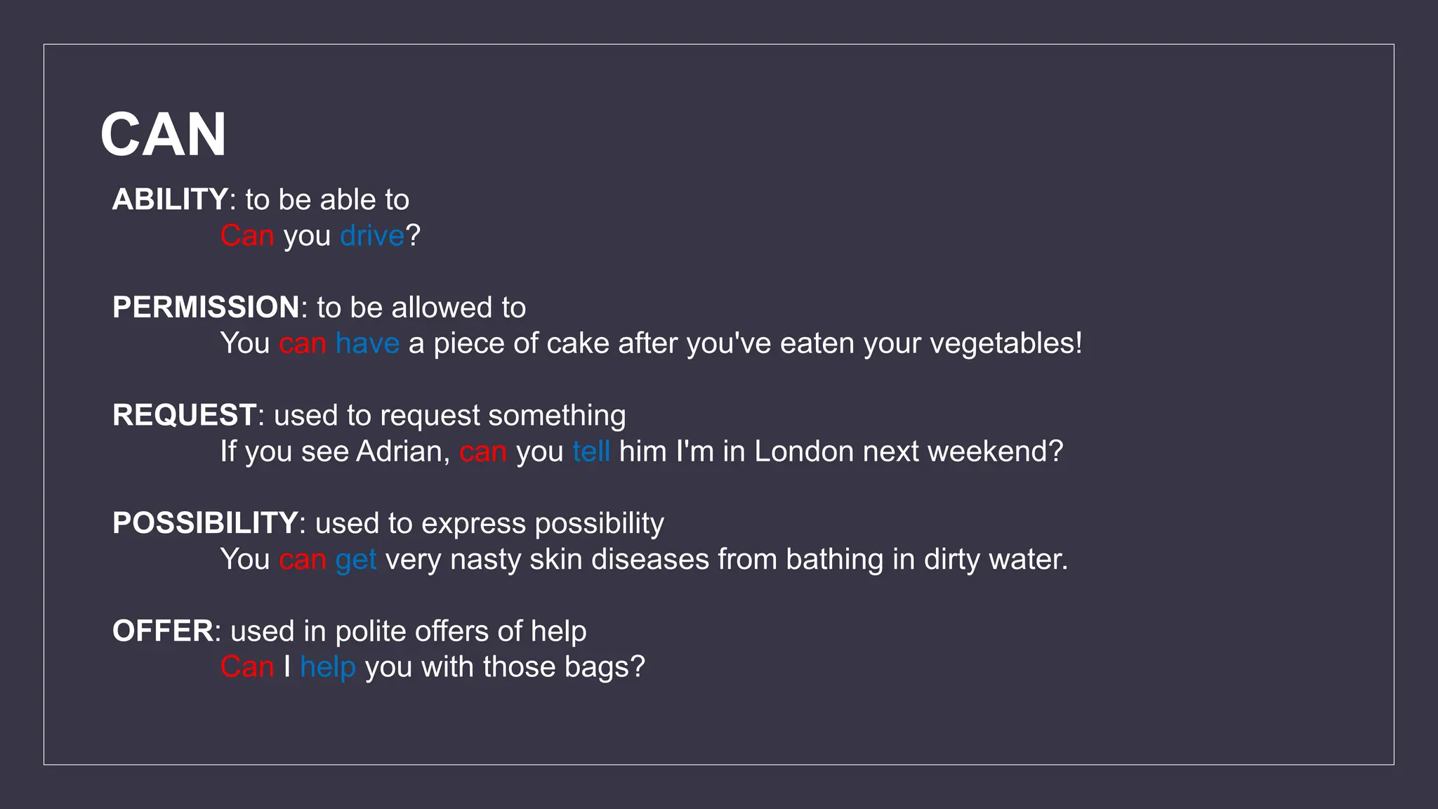 English lesson on Modal Verbs - Text and grammar | PPTX