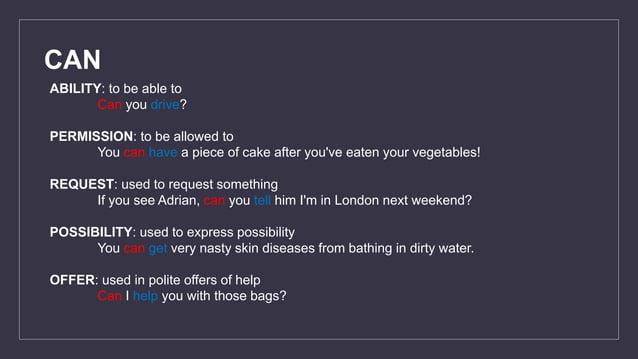 English lesson on Modal Verbs - Text and grammar | PPT
