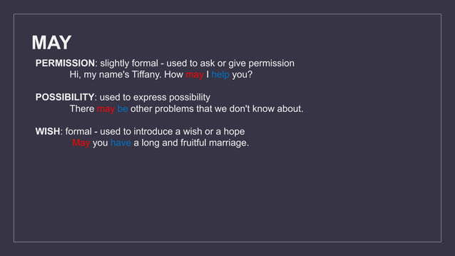 English lesson on Modal Verbs - Text and grammar | PPT