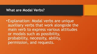 Modal-Verbs-unveiling is presentation for inculcating Model Verbs | PPTX