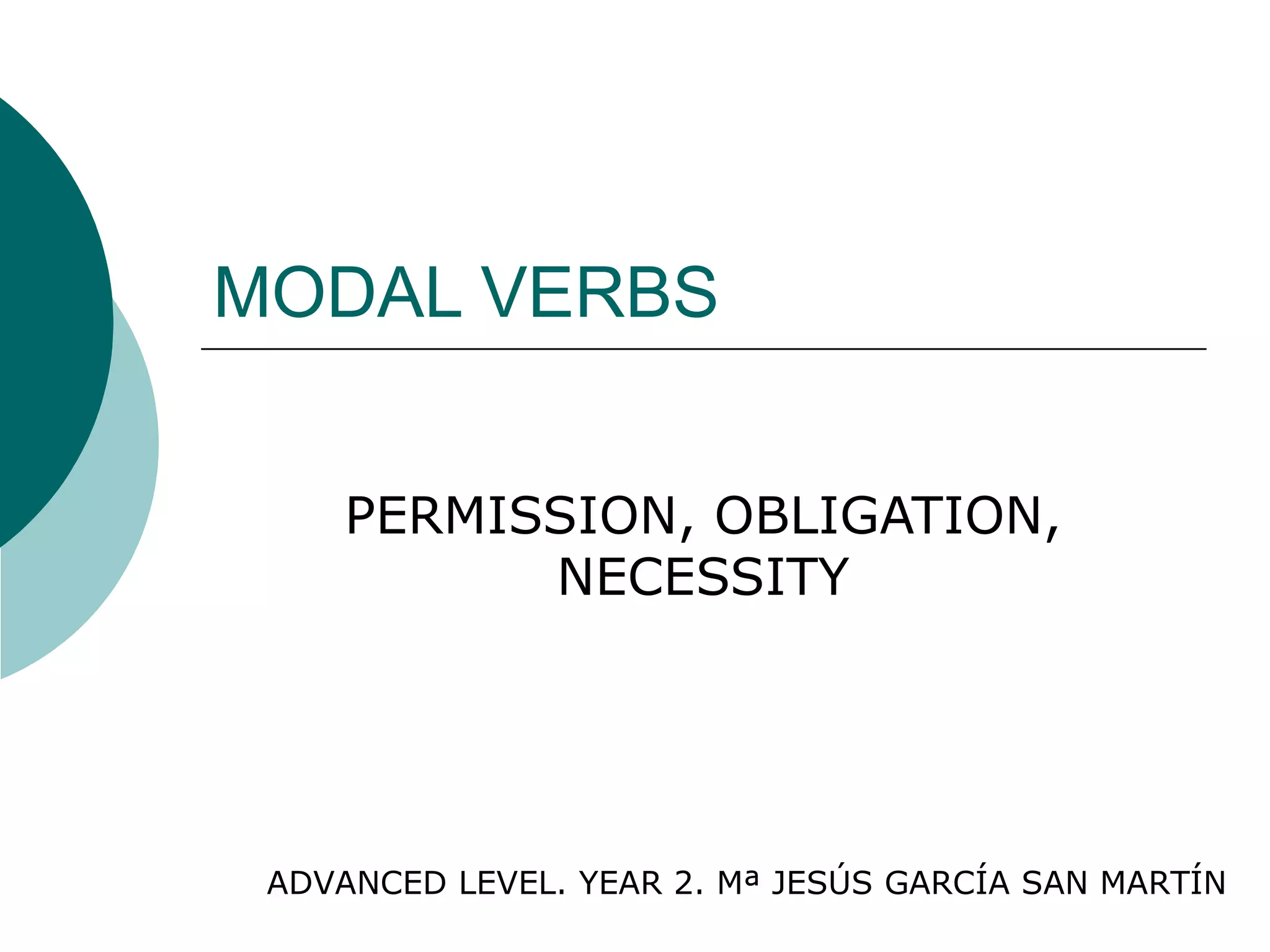 Modal verbs: permission, necessity, obligation | PPS