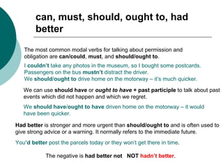 Modal verbs: permission, necessity, obligation | PPS
