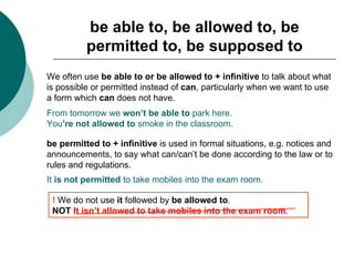 Modal verbs: permission, necessity, obligation | PPS