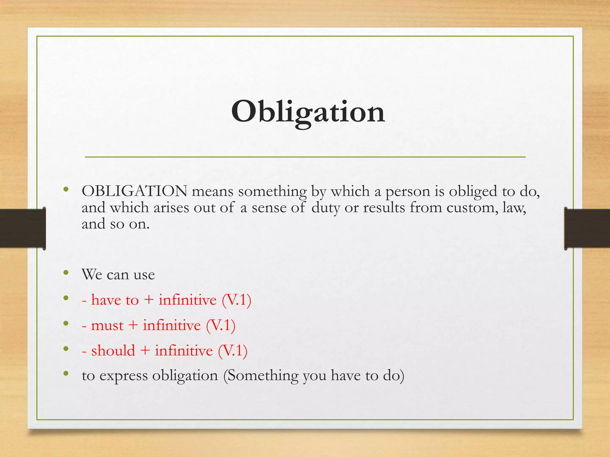 Modal Verbs: Advice, Obligation, Permission | PPTX