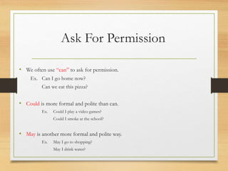 Modal Verbs: Advice, Obligation, Permission | PPTX