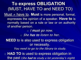 Modal verbs 3eso theory | PDF