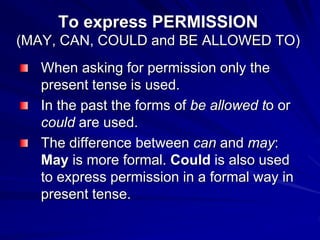 Modal verbs 3eso theory | PDF