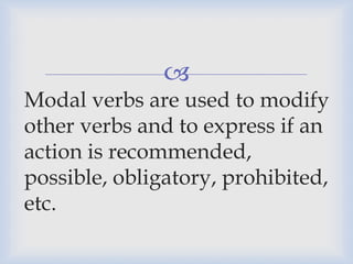 Modal verbs A2 | PPTX