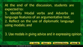 modal verbs and adverbs are one of a language features in an ...