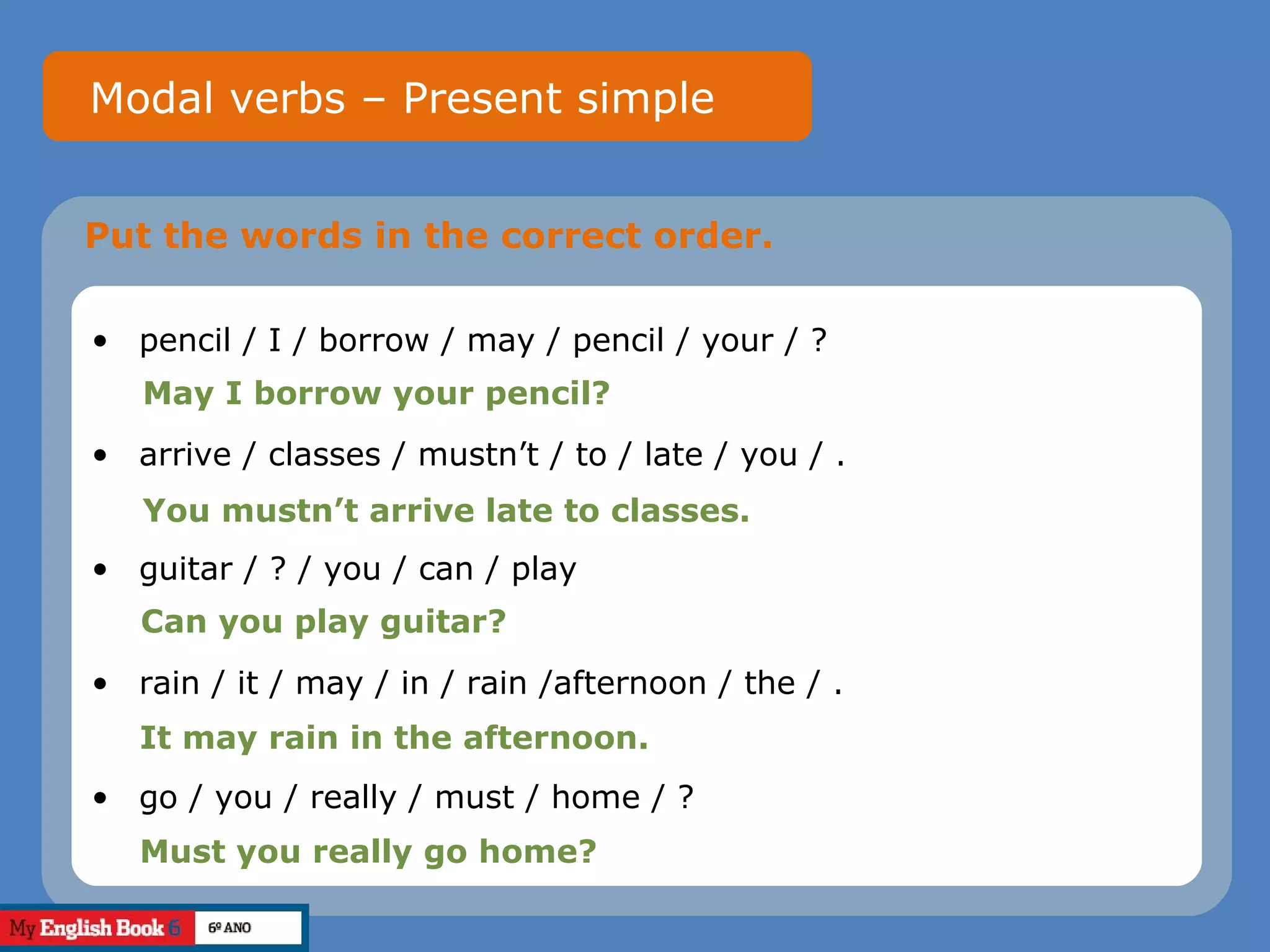 Modal verbs can... | PPT