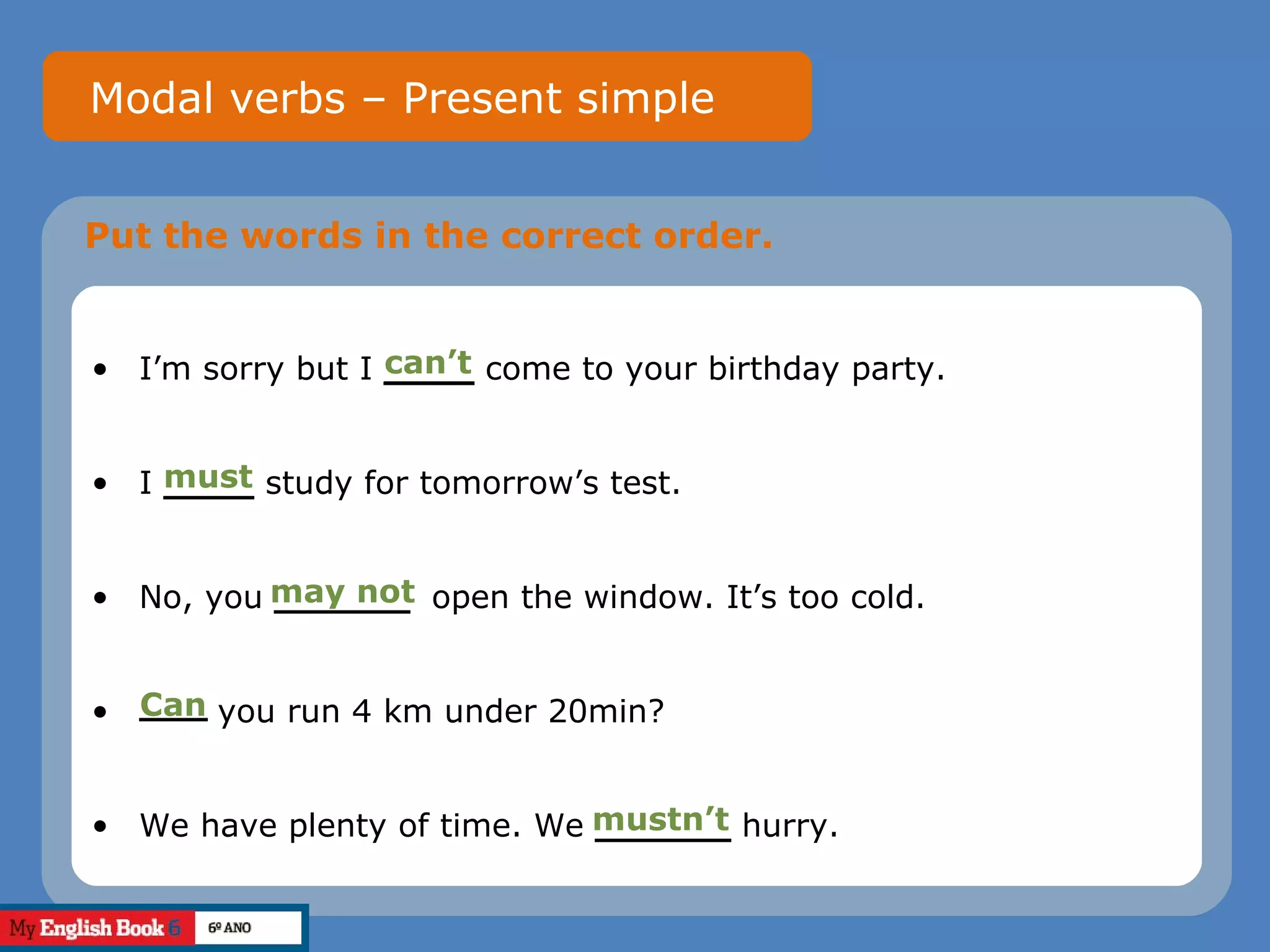 Modal verbs can... | PPT