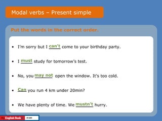 Modal verbs can... | PPT