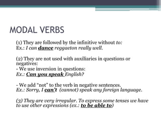 Modal verbs can could | PPTX