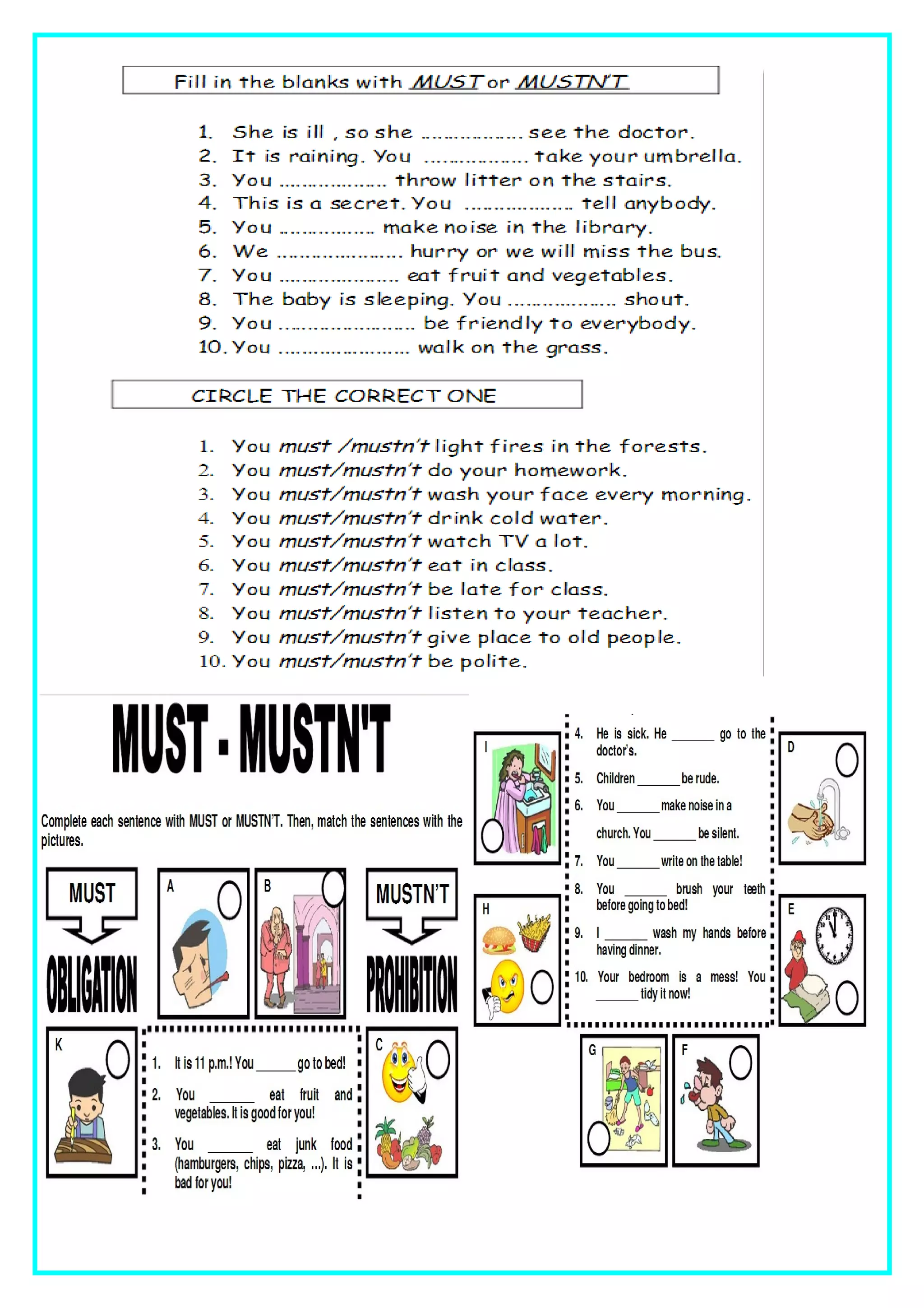 Modal verbs can must | DOC