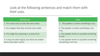 Modal verbs certainty and possibility | PPT | Free Download