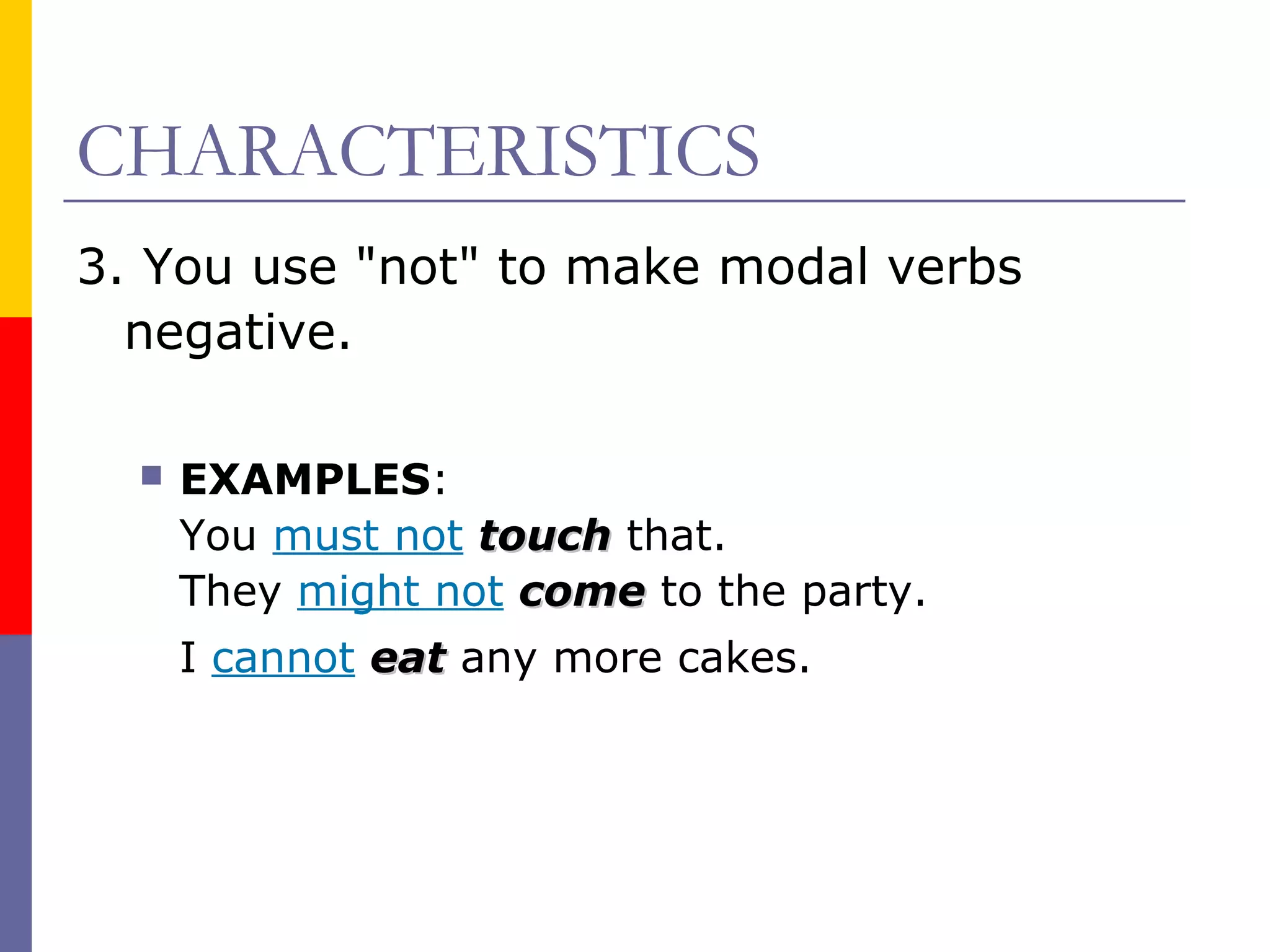Modal verbs_characteristics | PPT