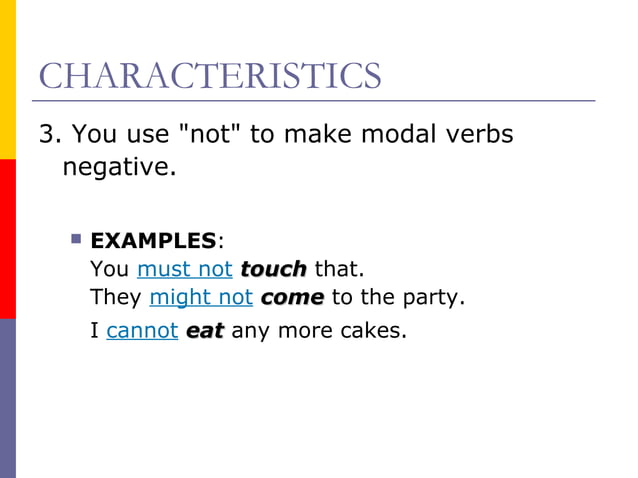 Modal verbs_characteristics | PPT