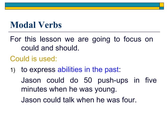 Modal Verbs Could and Should | PPT