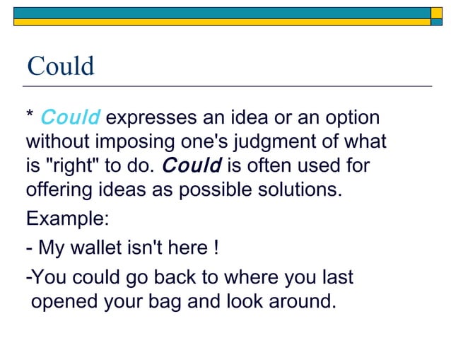 Modal Verbs Could and Should | PPT