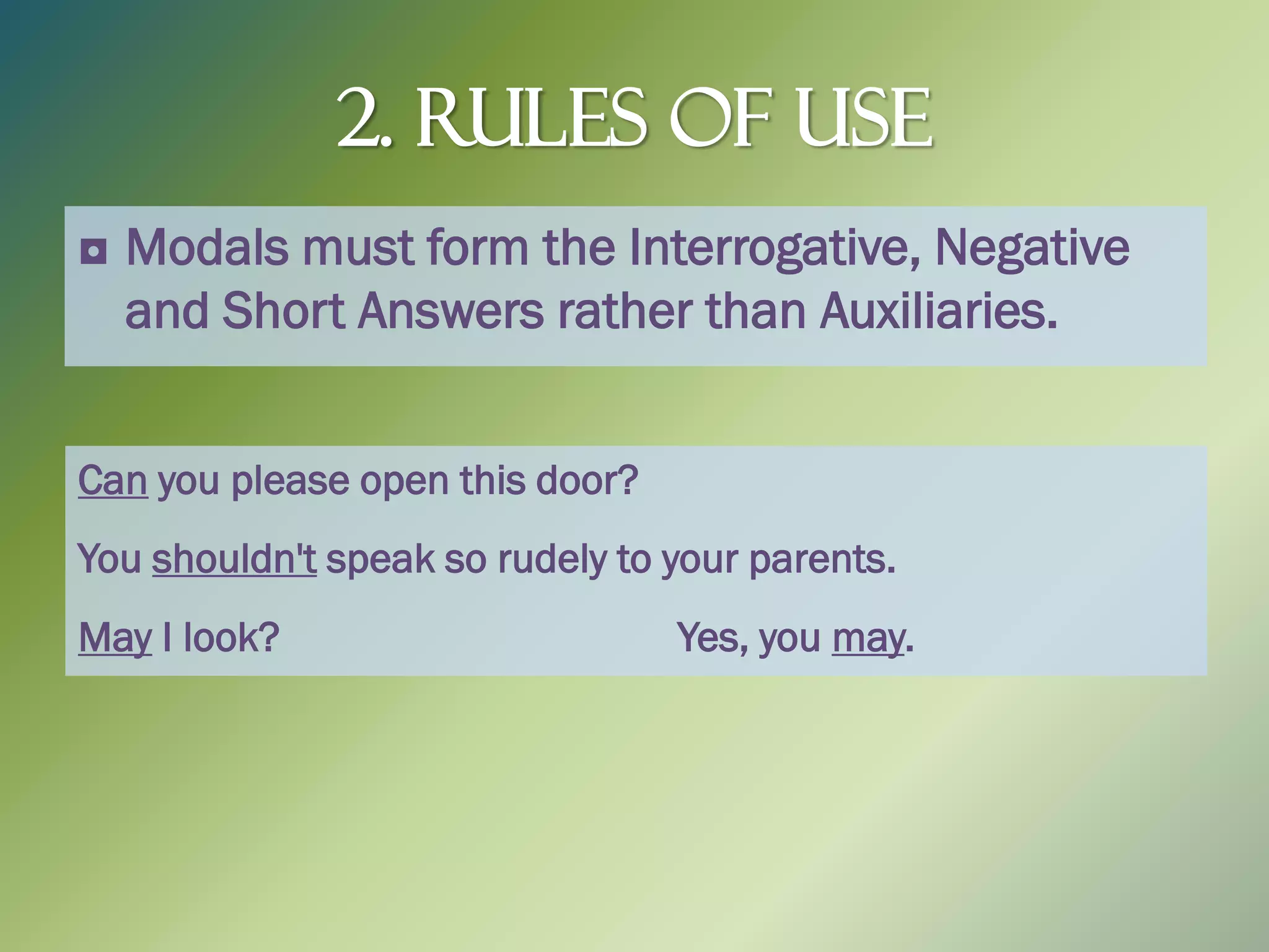 Modals or Defective verbs | PPTX