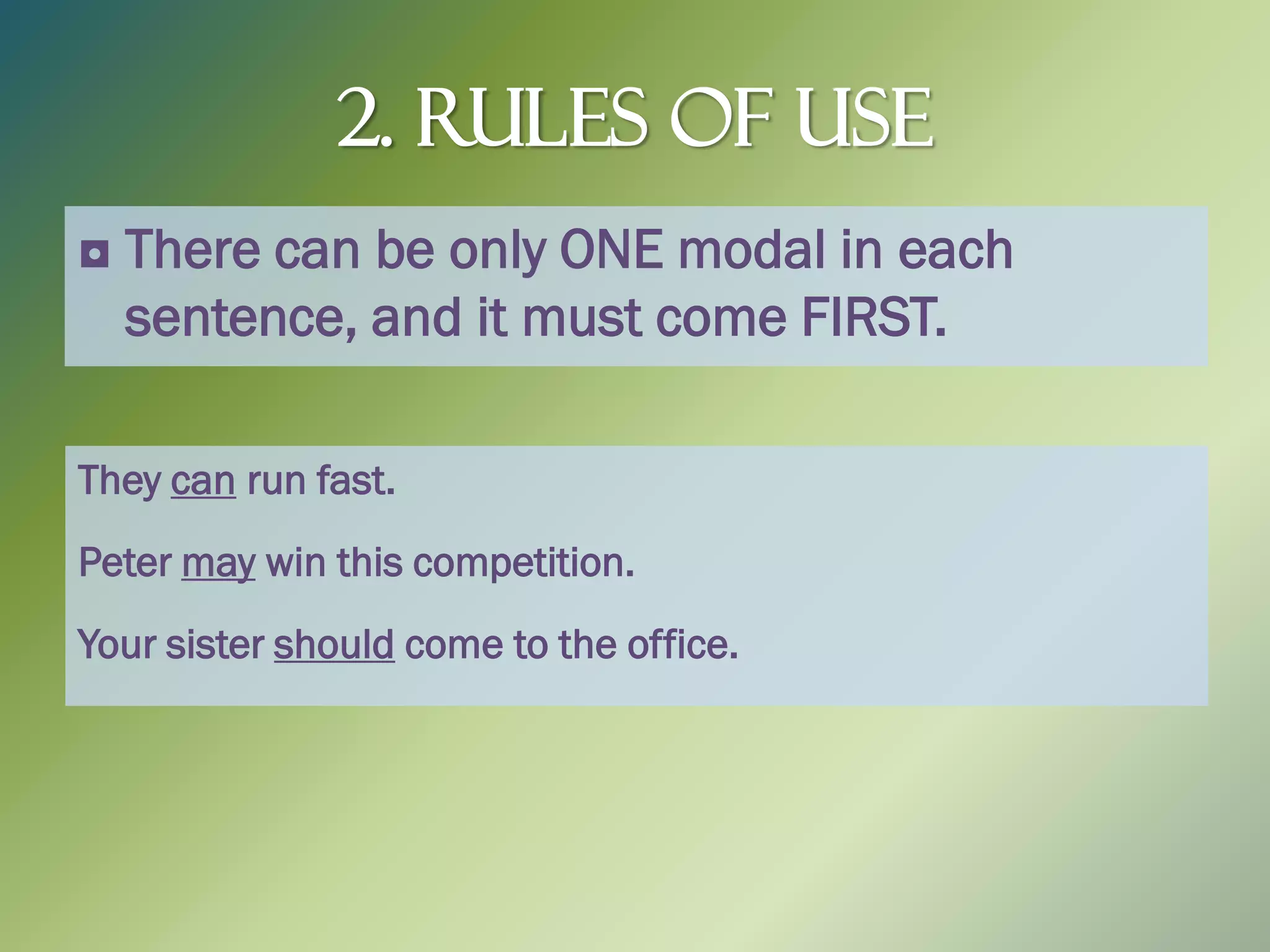 Modals or Defective verbs | PPTX