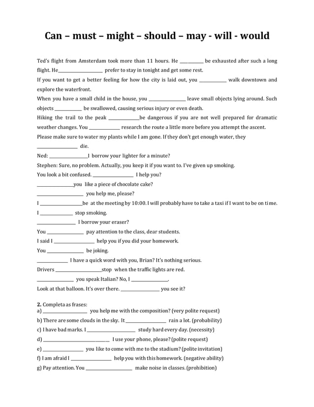 Modal verbs exercises | PDF