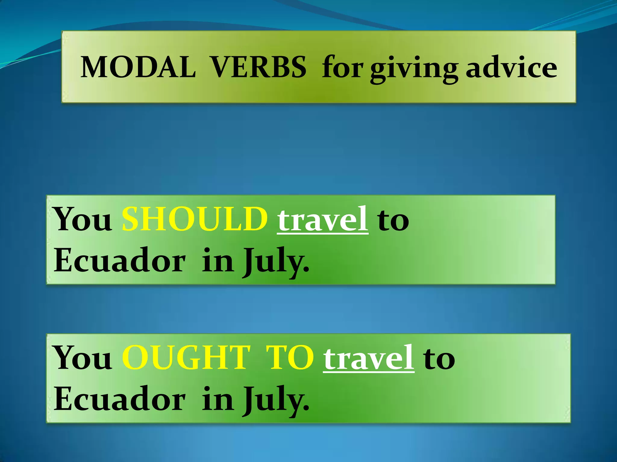 Modal verbs for giving advice | PPTX