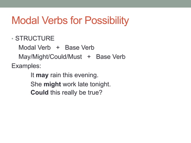 Modal verbs for possibility | PPTX