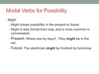 Modal verbs for possibility | PPTX