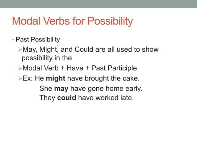 Modal verbs for possibility | PPTX