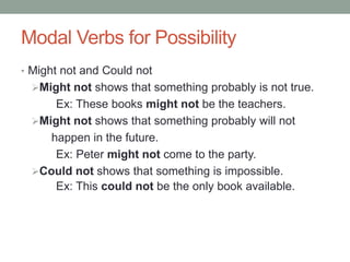 Modal verbs for possibility | PPTX
