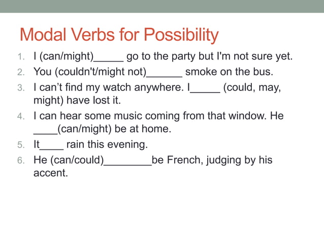 Modal verbs for possibility | PPTX