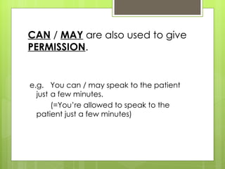 Modal verbs french dep. | PPT