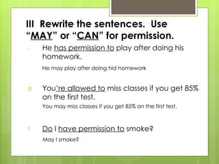 Modal verbs french dep. | PPT