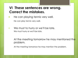 Modal verbs french dep. | PPT
