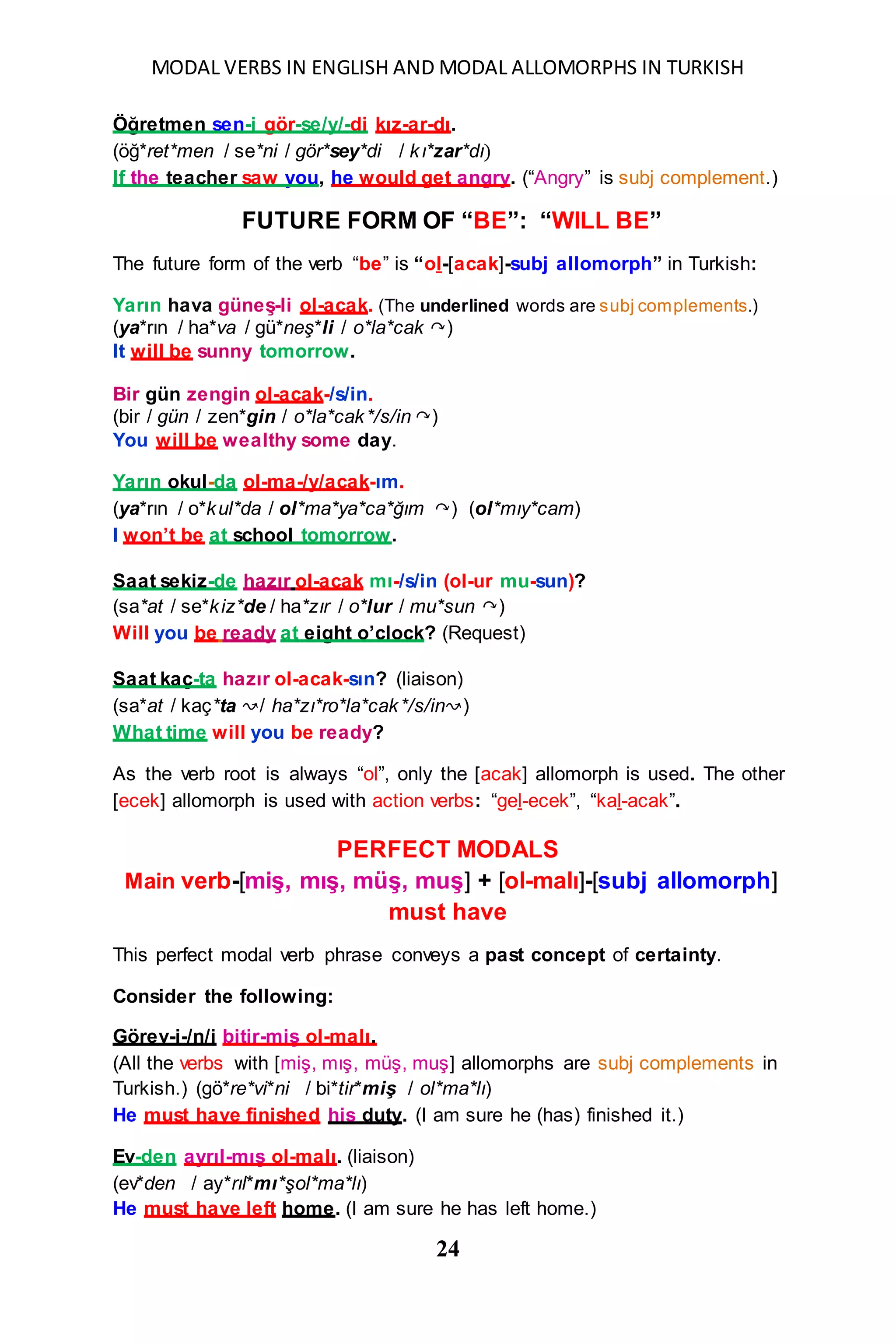 Modal verbs in english and modal allomorphs in turkish, yuksel goknel ...