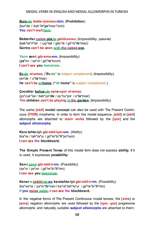 Modal verbs in english and modal allomorphs in turkish, yuksel goknel ...
