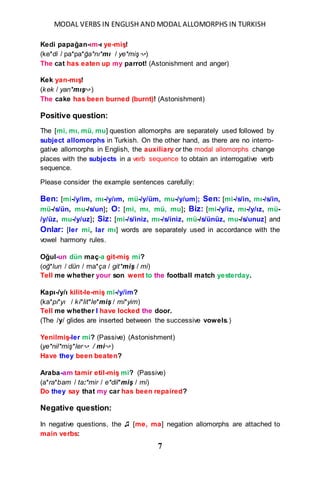 Modal verbs in english and modal allomorphs in turkish, yuksel goknel ...