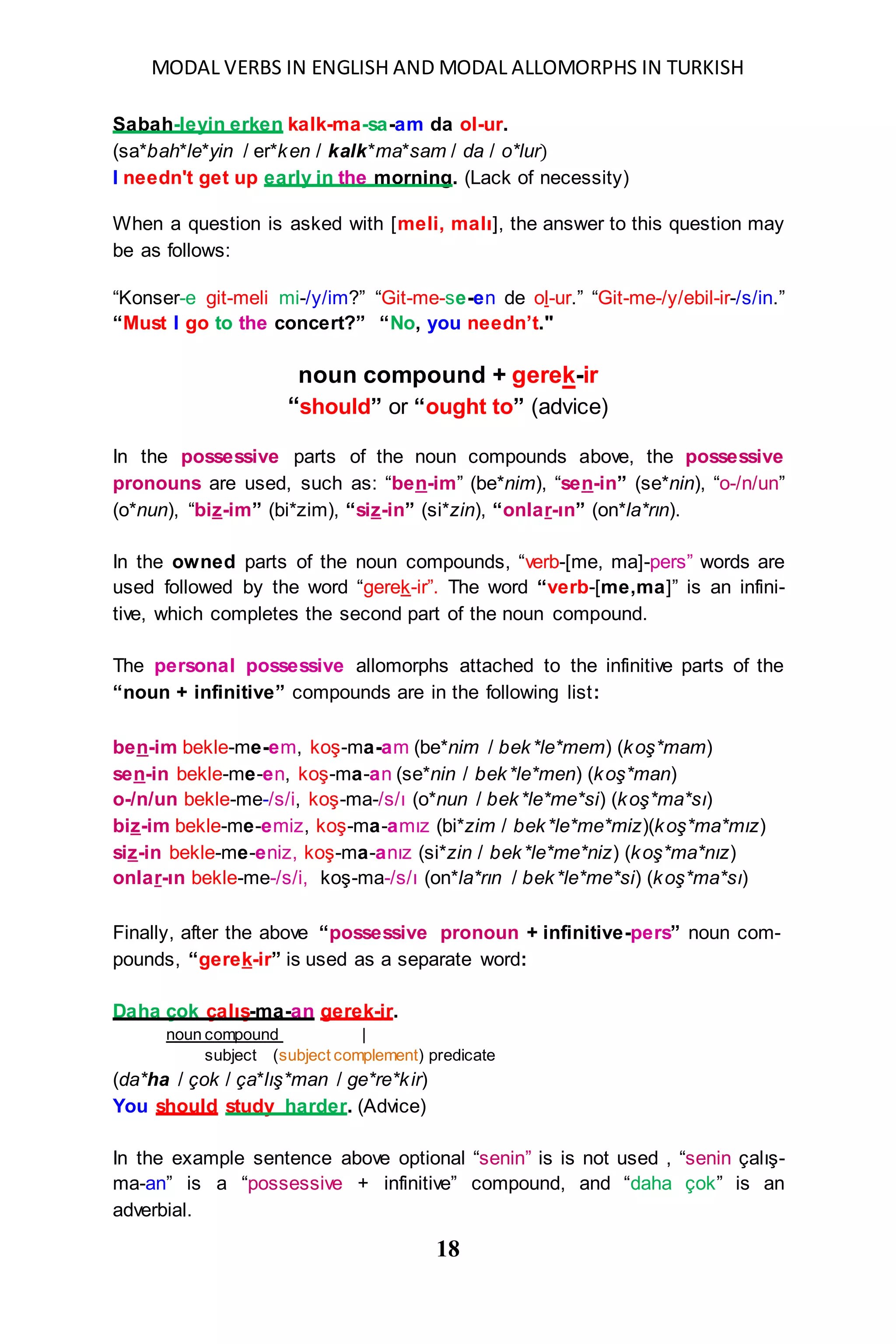 Modal verbs in english and modal allomorphs in turkish, yuksel goknel ...