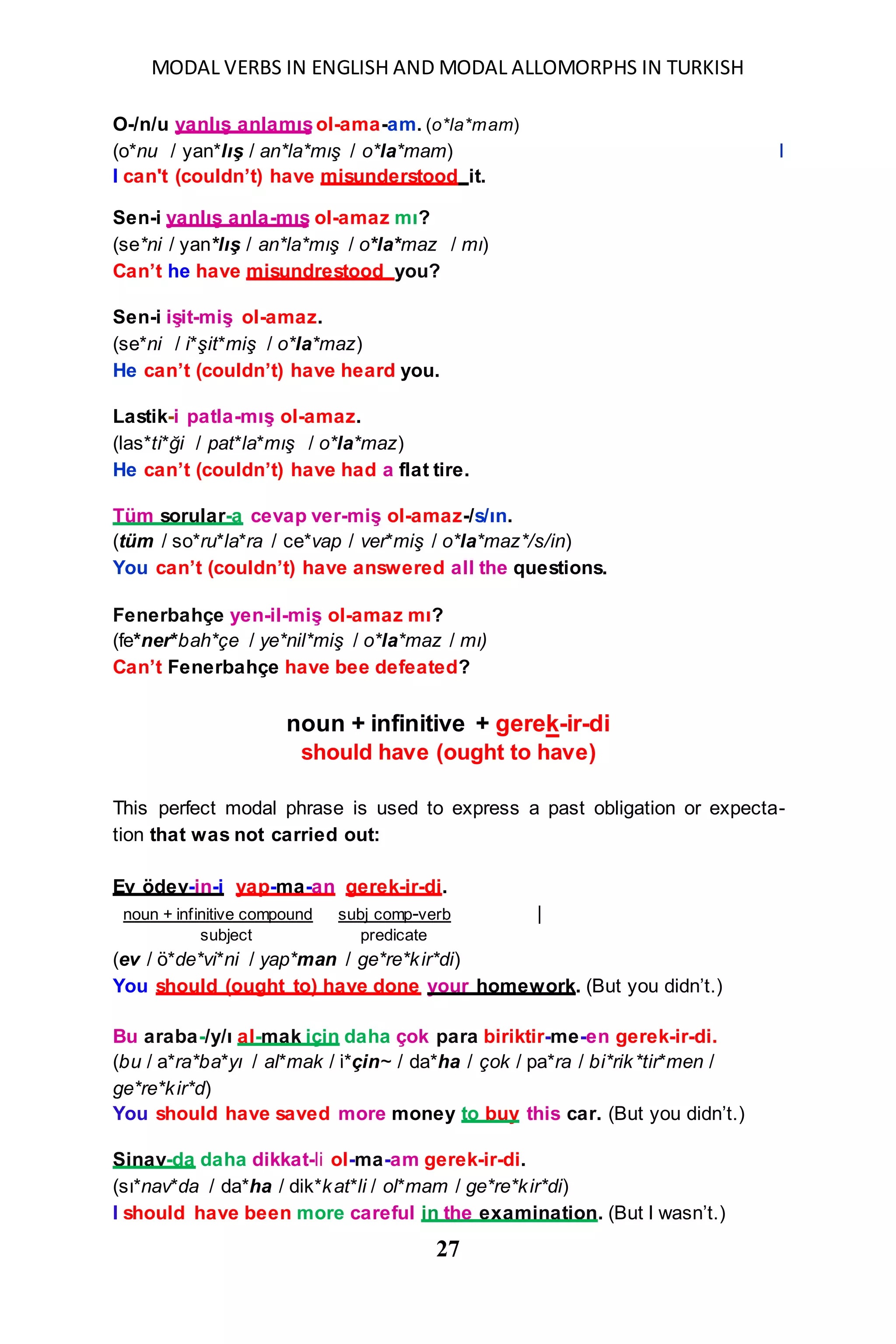 Modal verbs in english and modal allomorphs in turkish, yuksel goknel ...