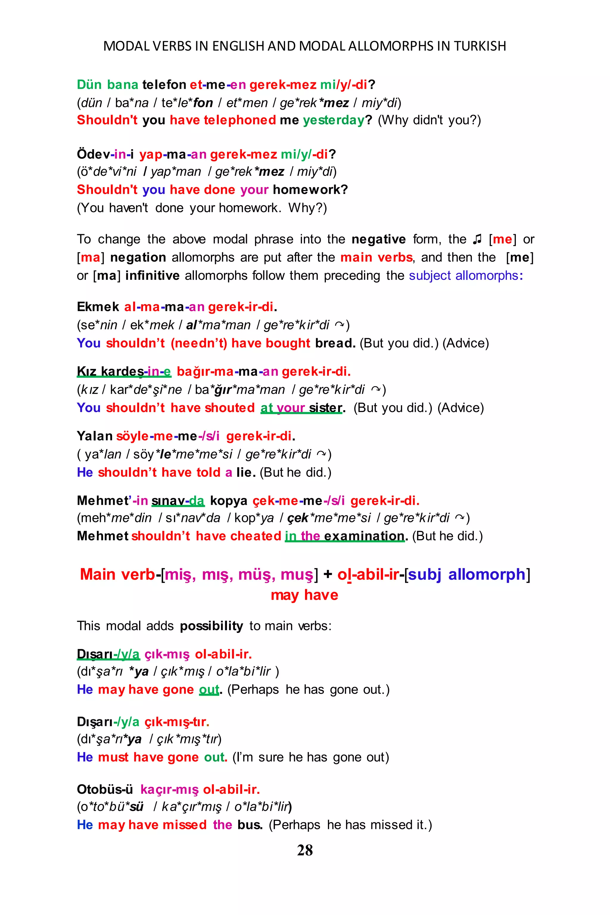 Modal verbs in english and modal allomorphs in turkish, yuksel goknel ...