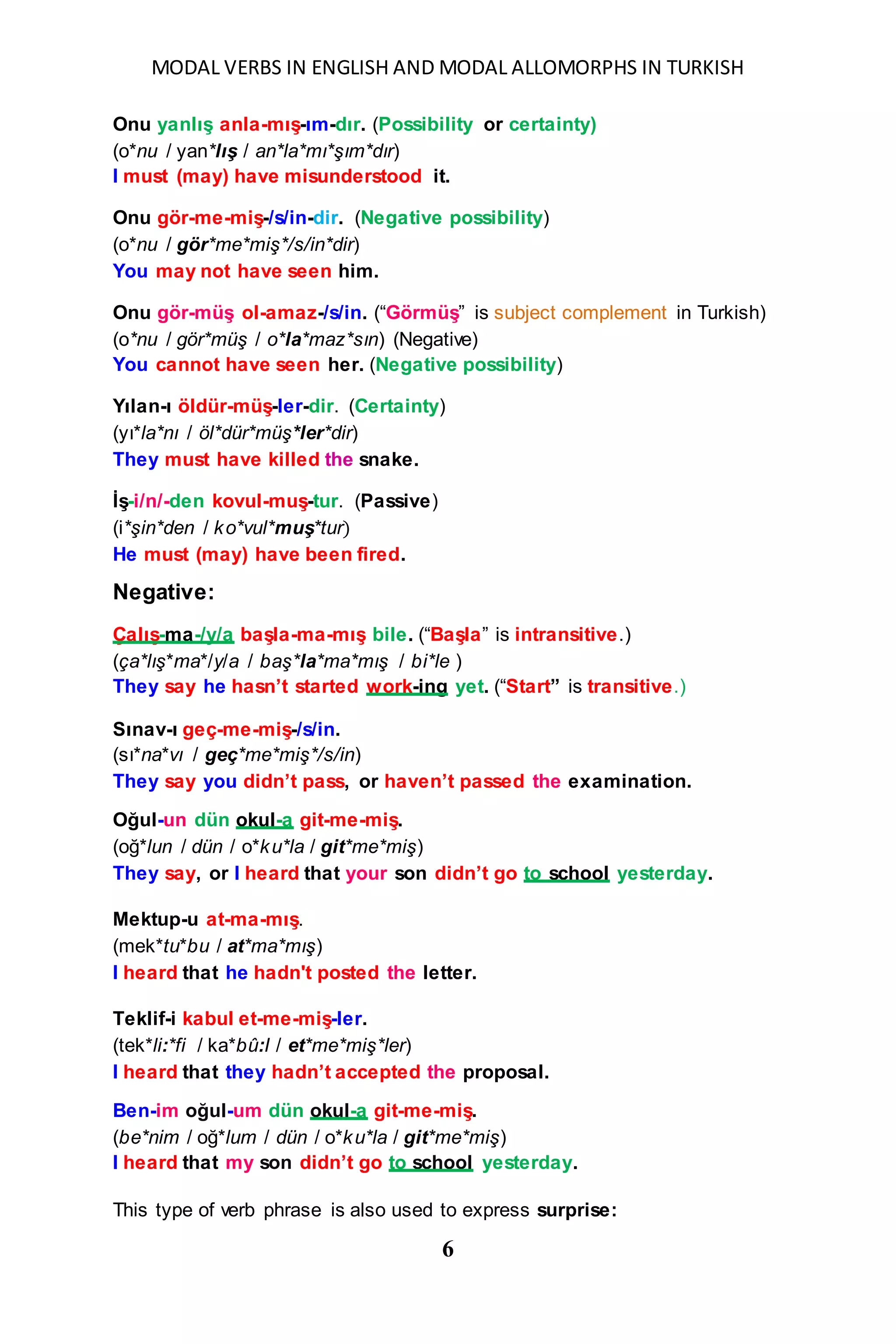 Modal verbs in english and modal allomorphs in turkish, yuksel goknel ...