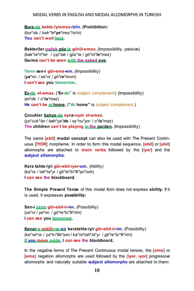 Modal verbs in english and modal allomorphs in turkish, yuksel goknel ...
