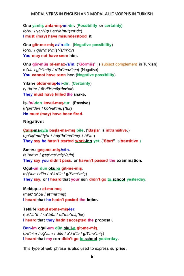Modal verbs in english and modal allomorphs in turkish, yuksel goknel ...