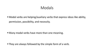 Modal verbs of Necessity: are used to say that something is necessary ...