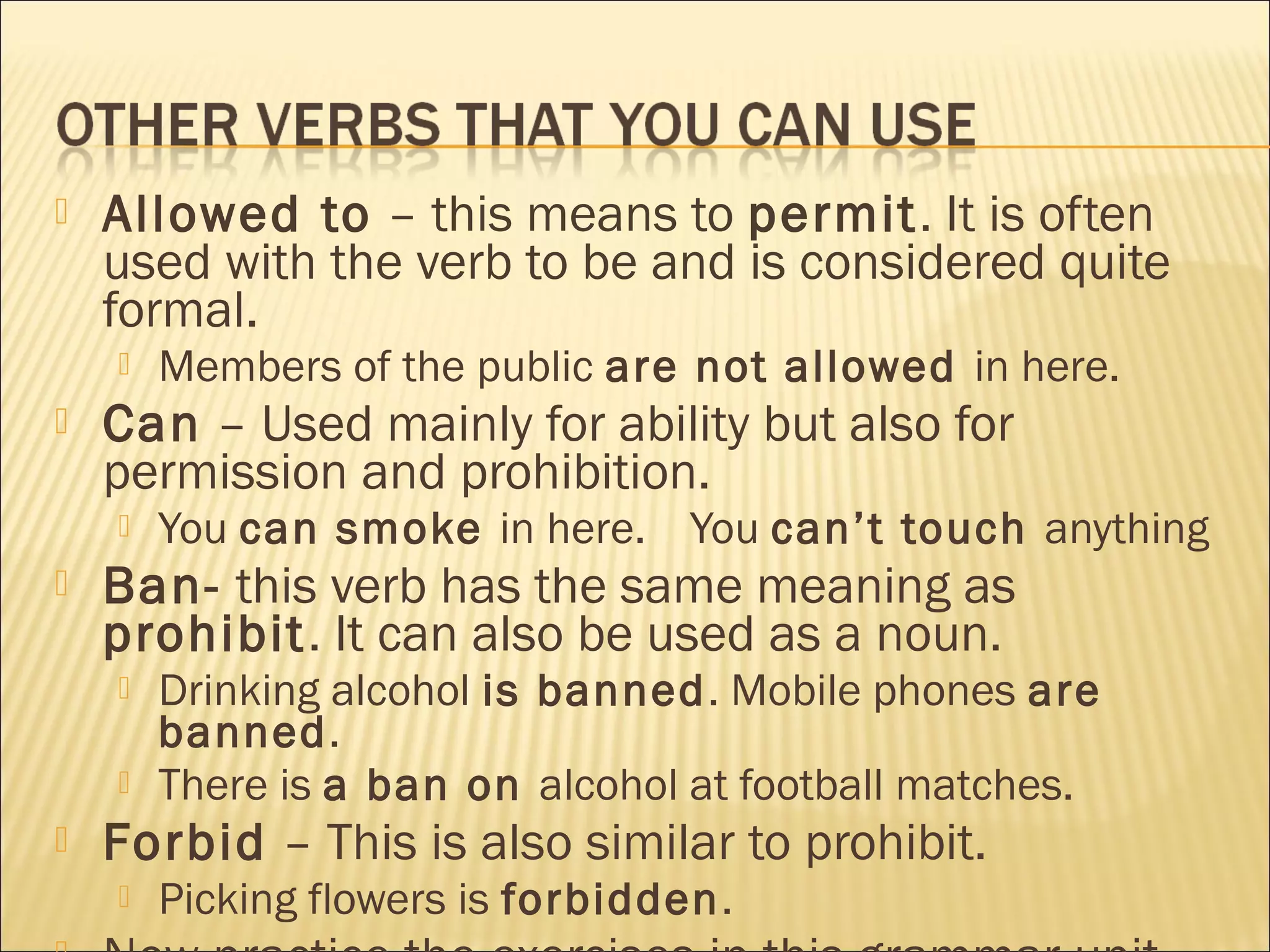 Modal verbs of obligation | PPT